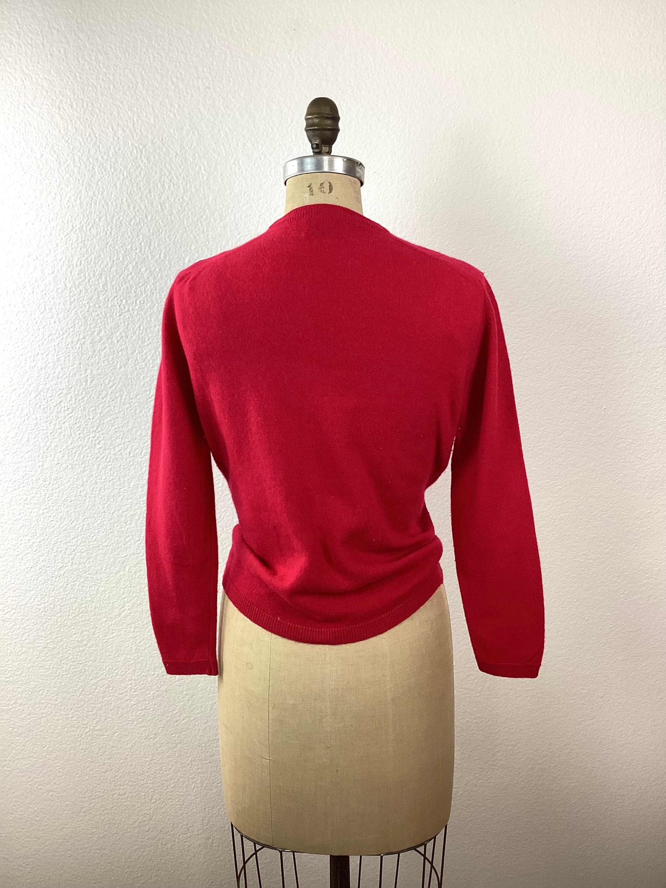 Vintage 1950s CHERRY RED Pin up Bombshell Pullover Sweater - Etsy