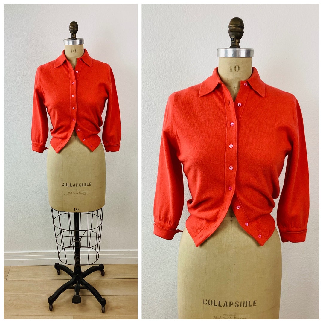 Vintage 1950s ORANGE GLANA MERE Button Front Pin up / Bombshell ...
