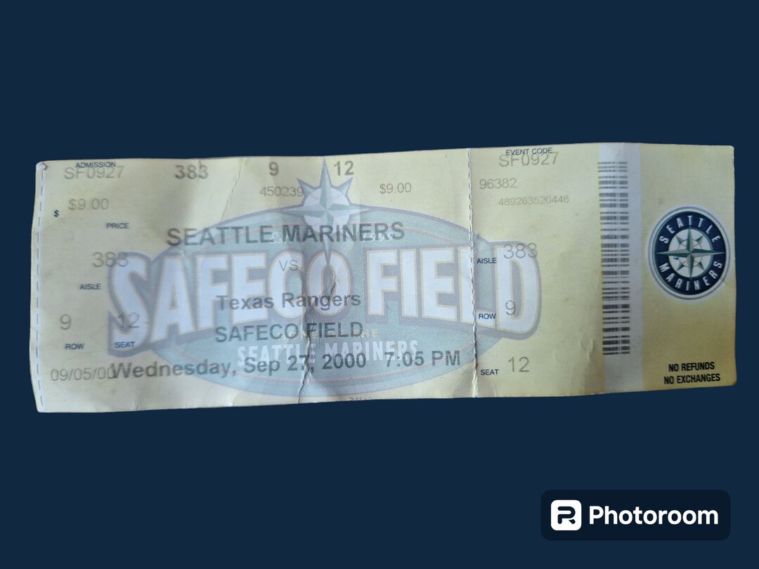 Vintage 2000 Seattle Mariners Ticket Stub Stsrt Od Safeco Field Stadium ...
