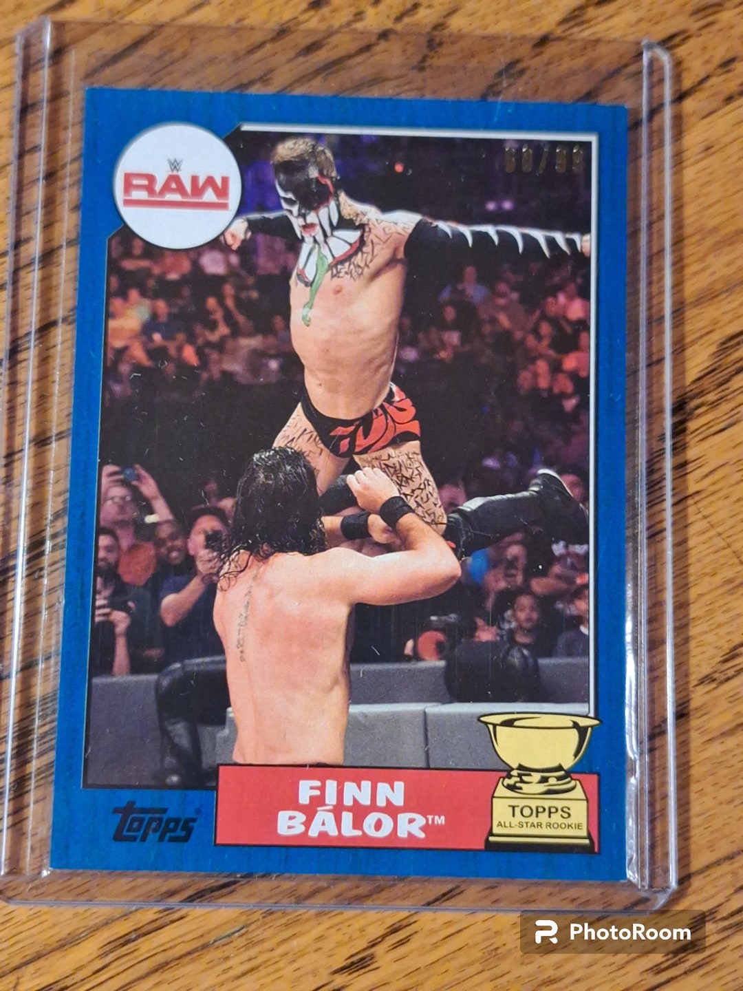 Rare WWE Finn Balor 2017 Topps Heritage #22 Blue Parallel 68/99 WWF ...