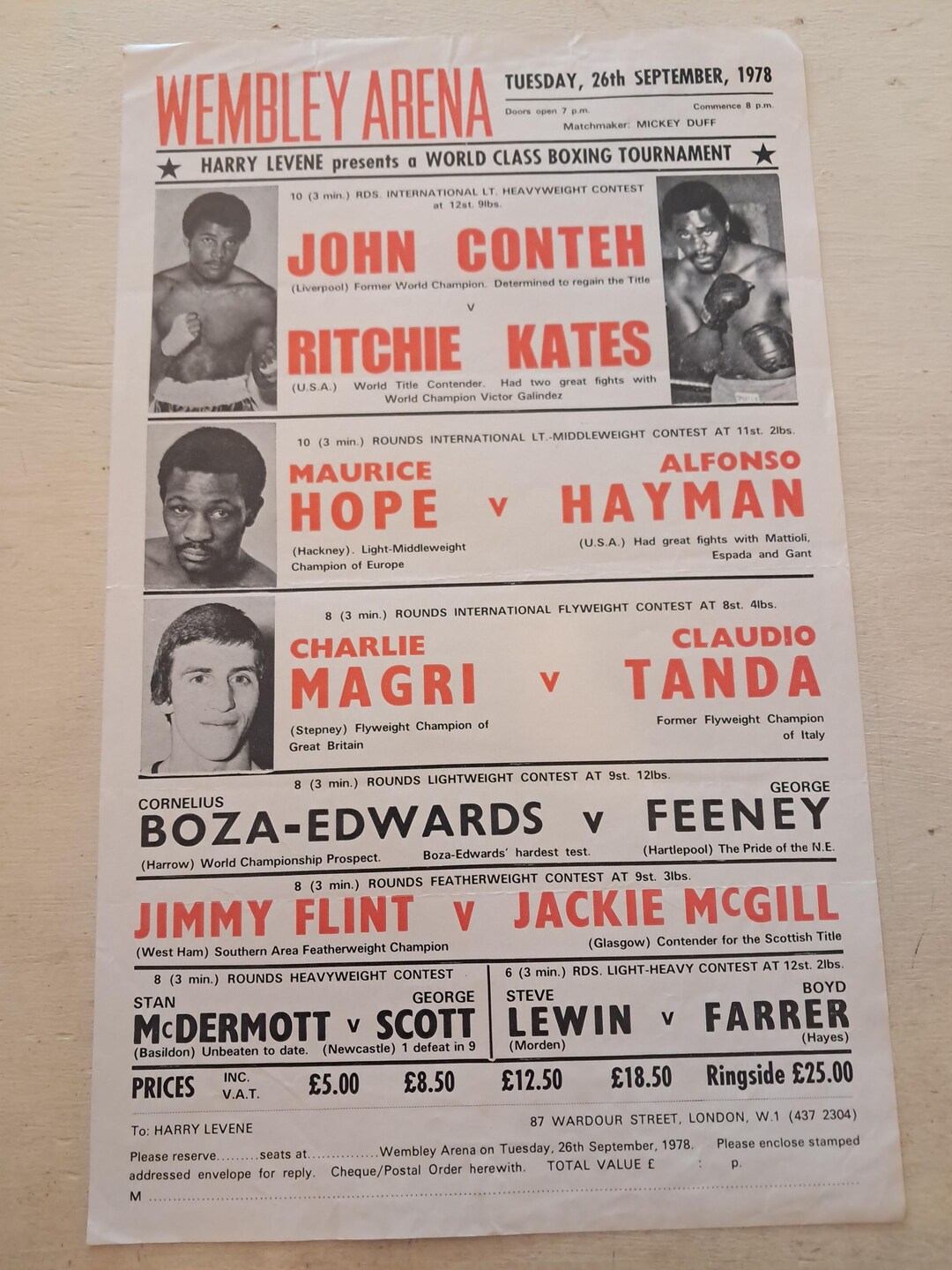 Rare Charlie Magri Vs. Claudia Tanda John Conteh Ritchie Kates Boxing ...