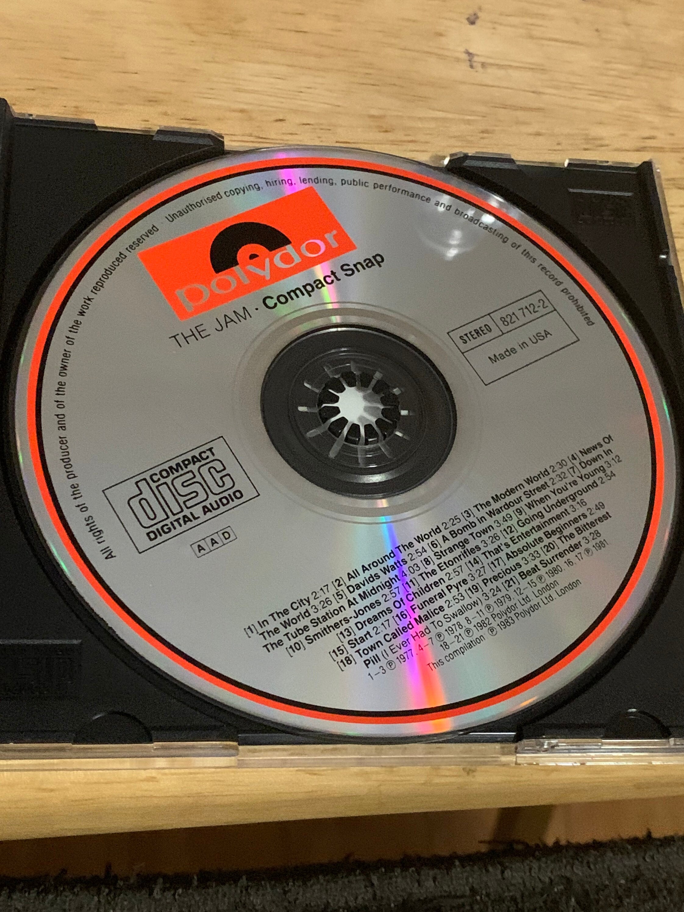 The Jam compact Snap CD Mod Revival Hard Mod Punk Proto Punk Garage New ...