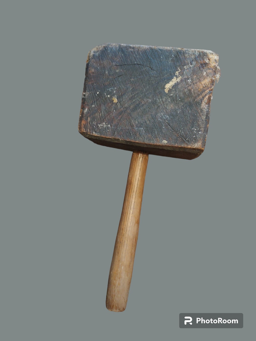 Vintage Burl Round Peg Barn Mallet Old Wood Tool Wall Hanger Rare 12" a ...