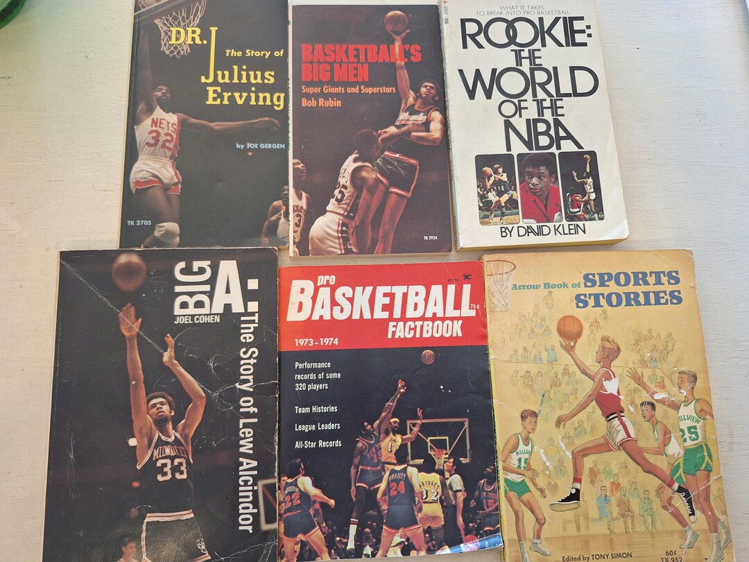 Vintage 1960s & 70s 6x Basketball Books Lot Pro Basketball Factbook Lew ...