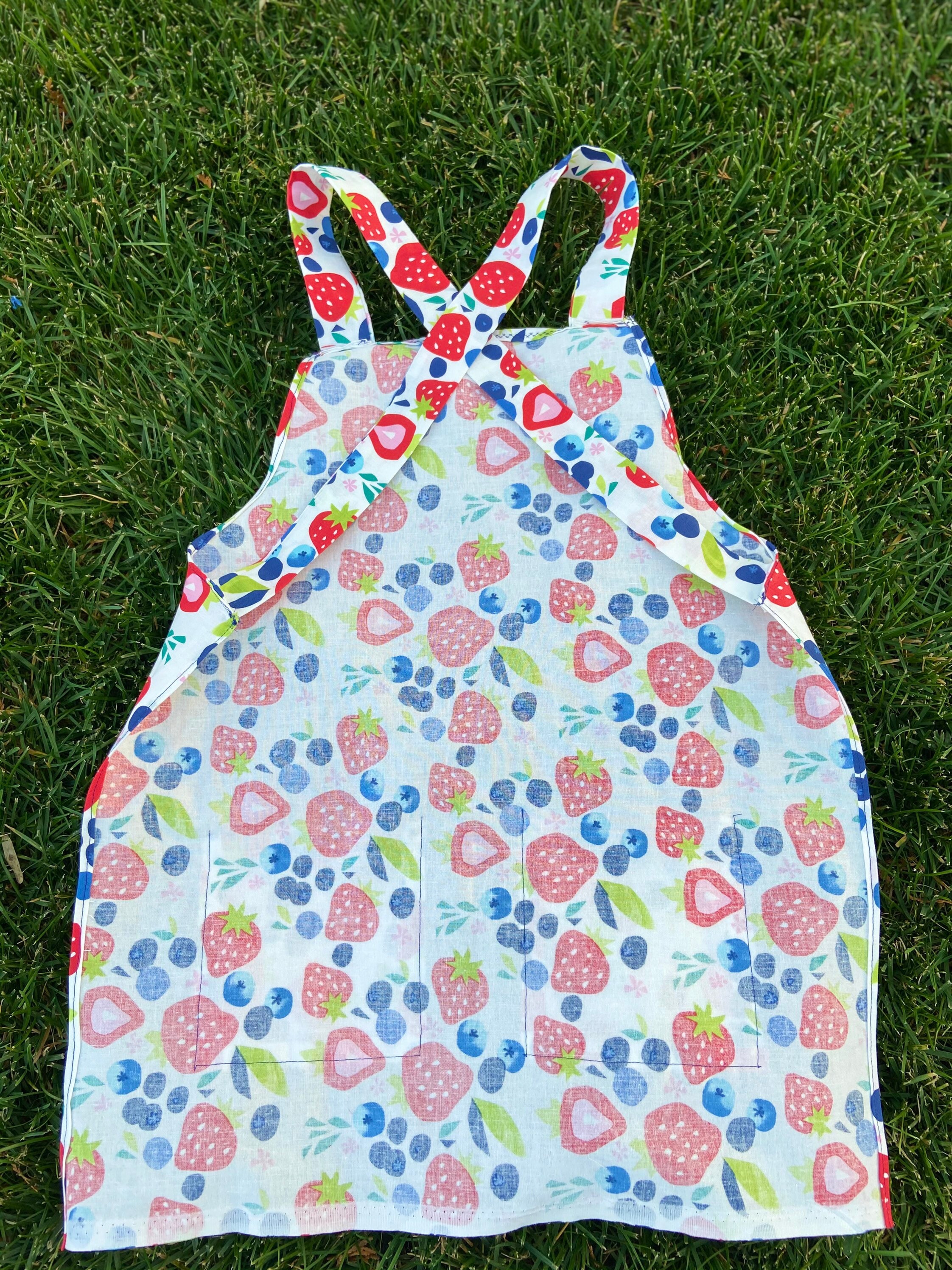 Mix Berry Apron/cross Back Apron /no Ties Apron/toddler Apron/kids Gift ...