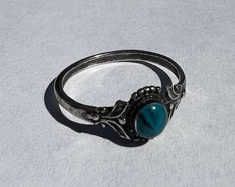 Handcrafted Boho Natural Blue Stone & Sterling Silver Ring - Etsy