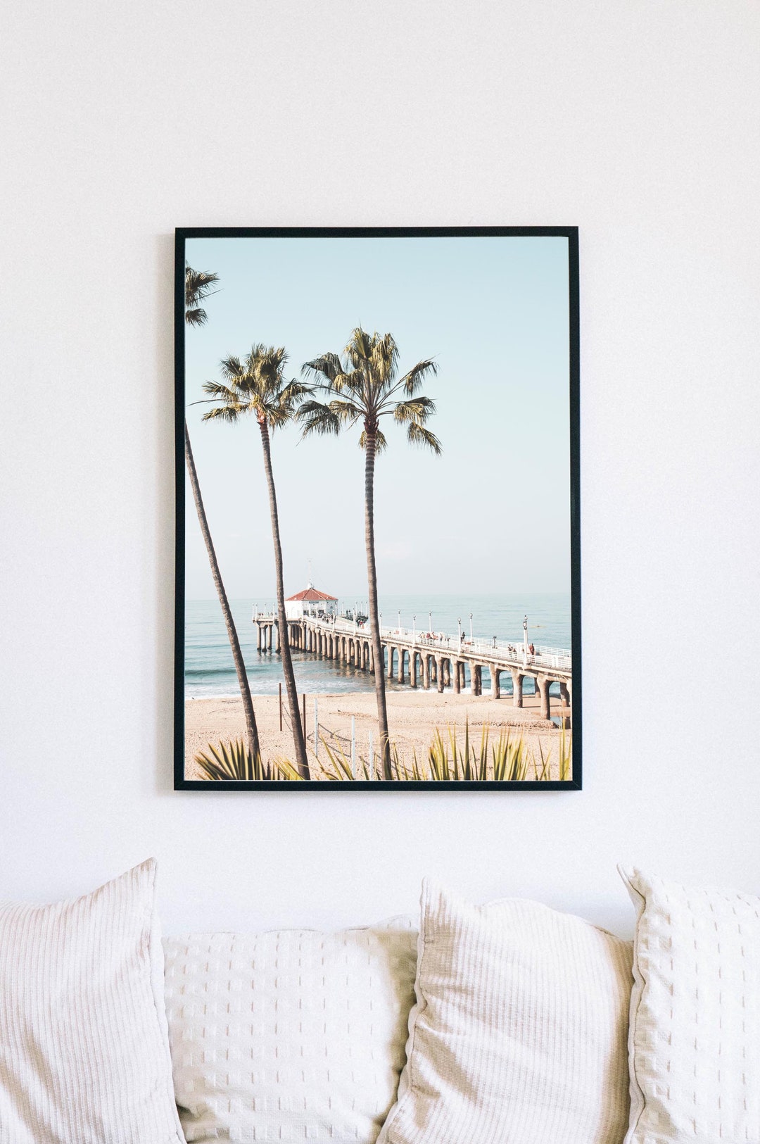 Manhattan Beach Digital Print, Typography Printable Wall Art ...