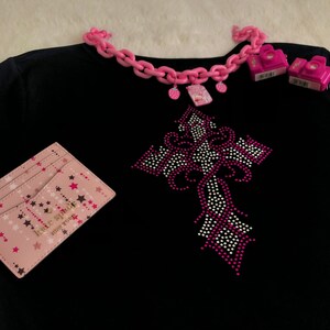 Y2K Rhinestone Cyber Cross Top - Etsy
