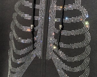 Cyber Cross Y2K Gothic Rhinestone Hoodie - Etsy