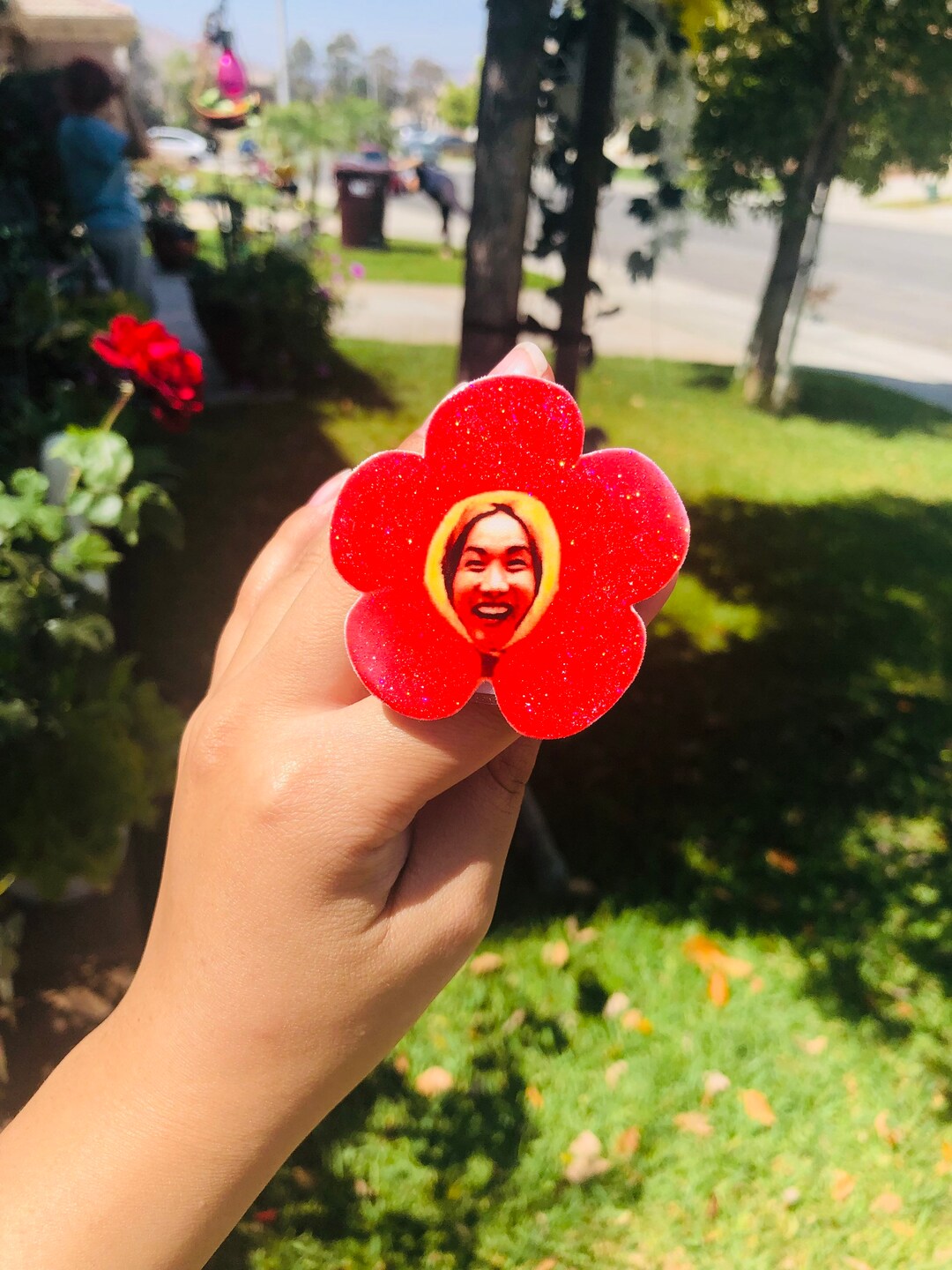 Hobi Glitter Flower Phone Handle - Etsy