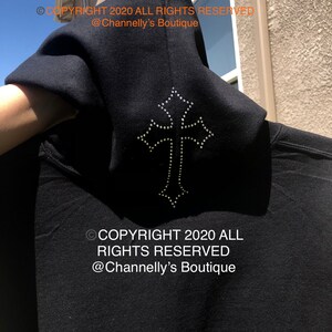 Cyber Cross Y2K Gothic Rhinestone Hoodie Vol.2 Navy Blue - Etsy