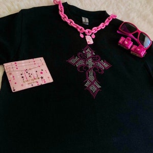 Y2K Rhinestone Cyber Cross Top - Etsy