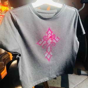 Y2K Rhinestone Cyber Cross Top - Etsy