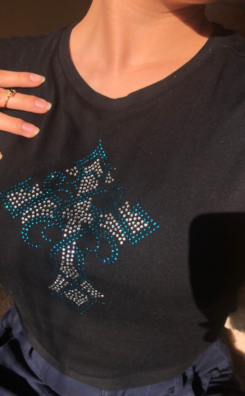 Y2K Rhinestone Cyber Cross Top - Etsy