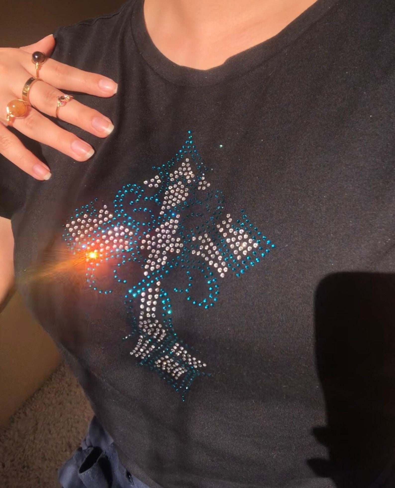 Y2K Rhinestone Cyber Cross Top - Etsy