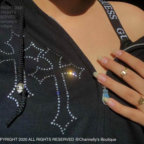 Rhinestone Hoodie - Etsy