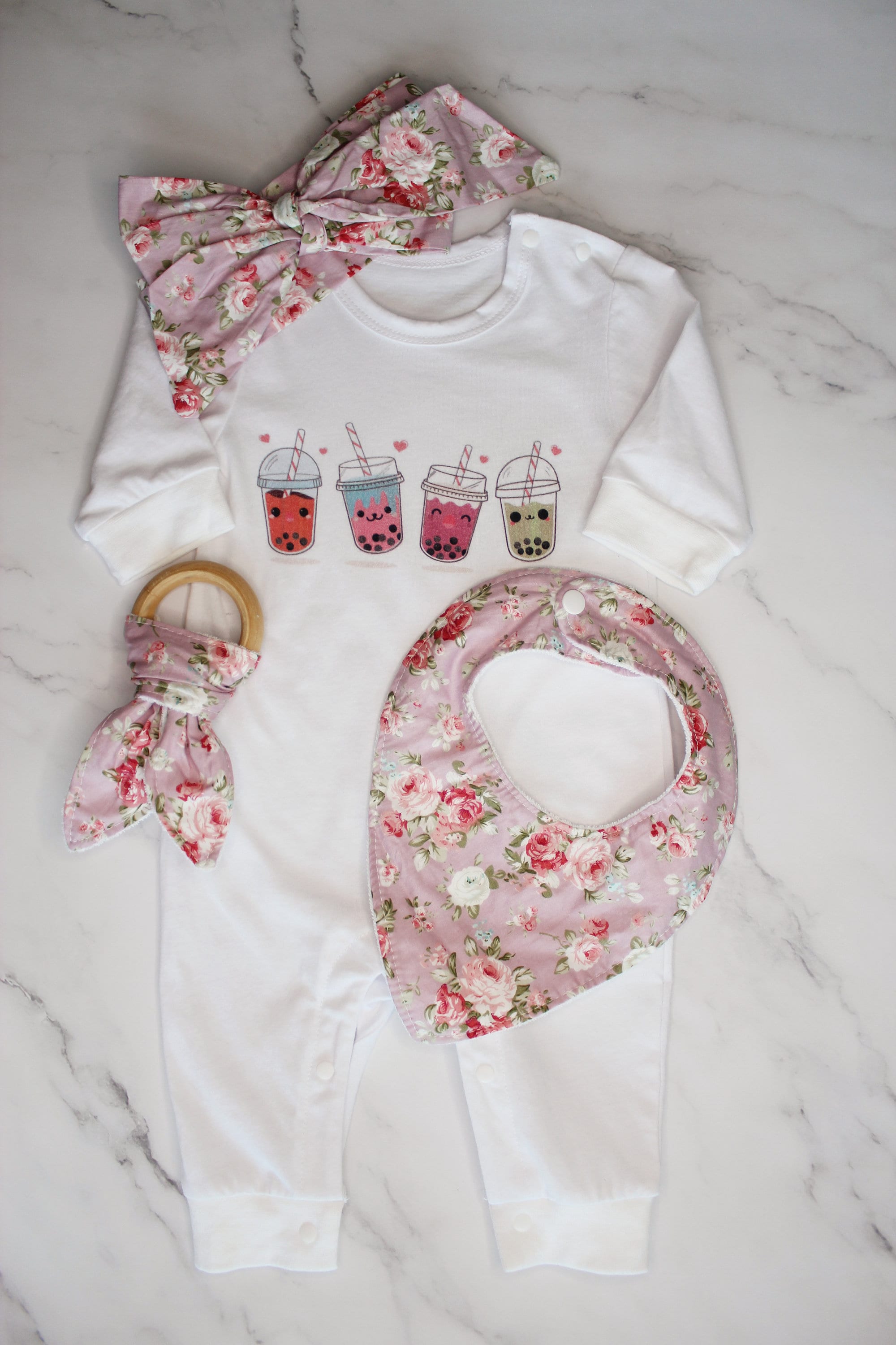 Cute Bubble Tea Boba Cotton Baby Playsuit Baby Shower Gift - Etsy