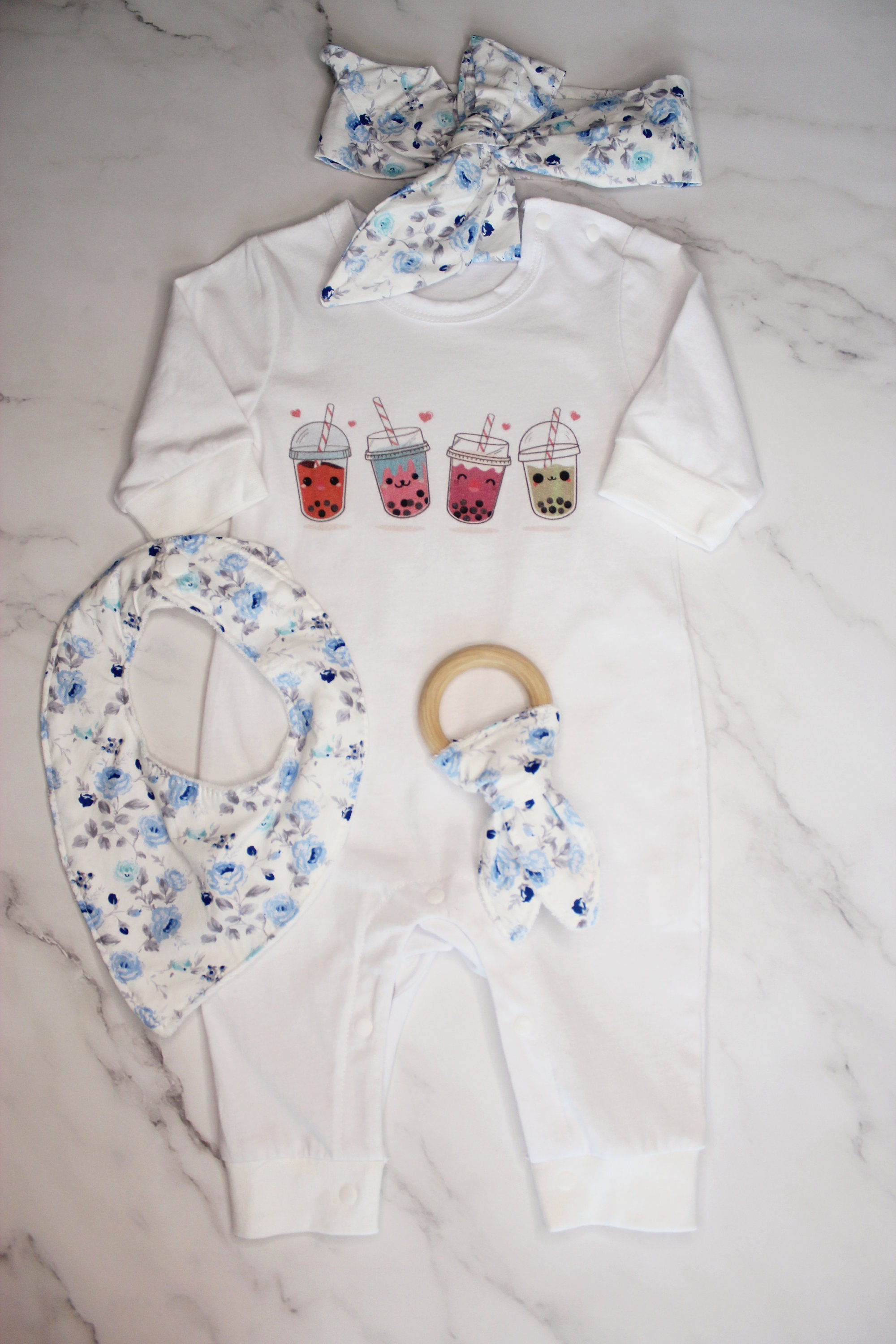 Cute Bubble Tea Boba Cotton Baby Playsuit Baby Shower Gift - Etsy