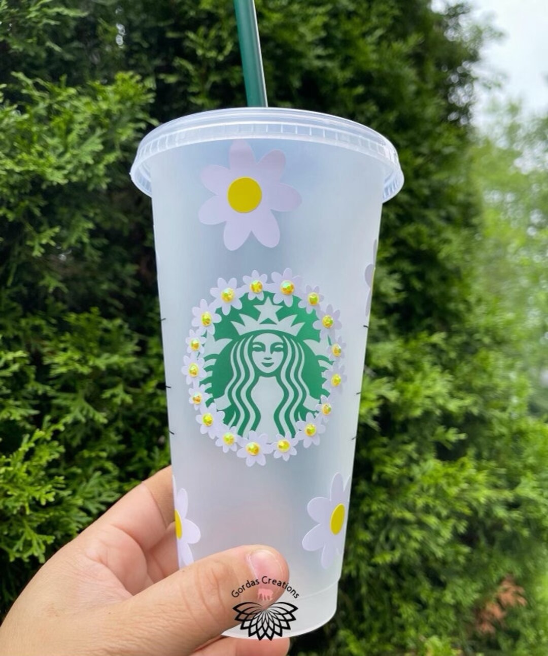 Daisy Cold Cup With Rhinestones - Etsy