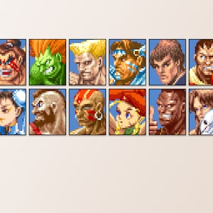 Street Fighter 2 Arcade Character Portraits Print Set | 16 High Quality ...