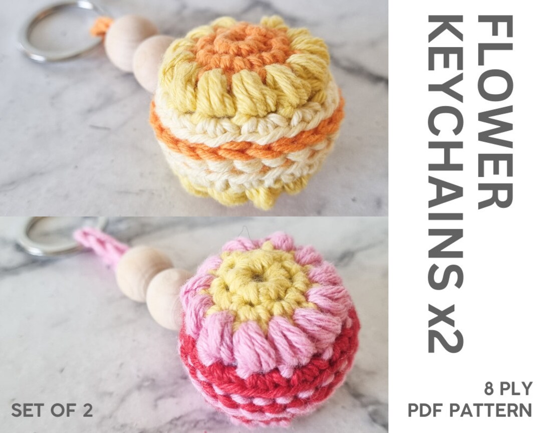 Instant Download / Digital PATTERN / Crochet Keyring / Flower - Etsy
