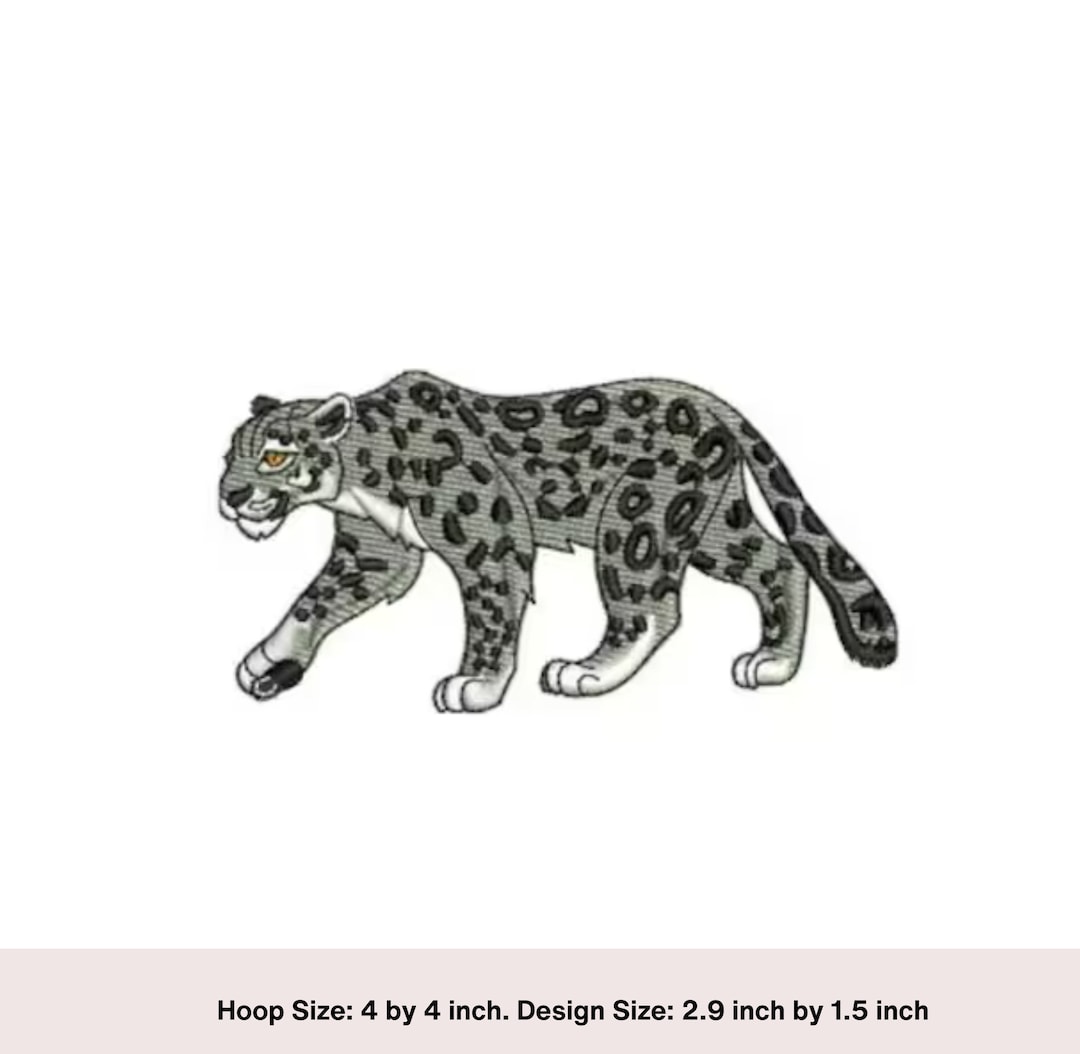 Snow Leopard Machine Embroidery Design. Embroidered Digital Download ...