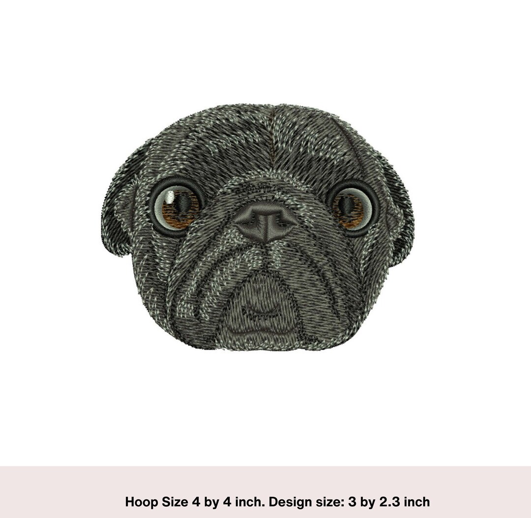 Pug Embroidery Design Dog Embroidery Design Pug Lovers Digital Download ...