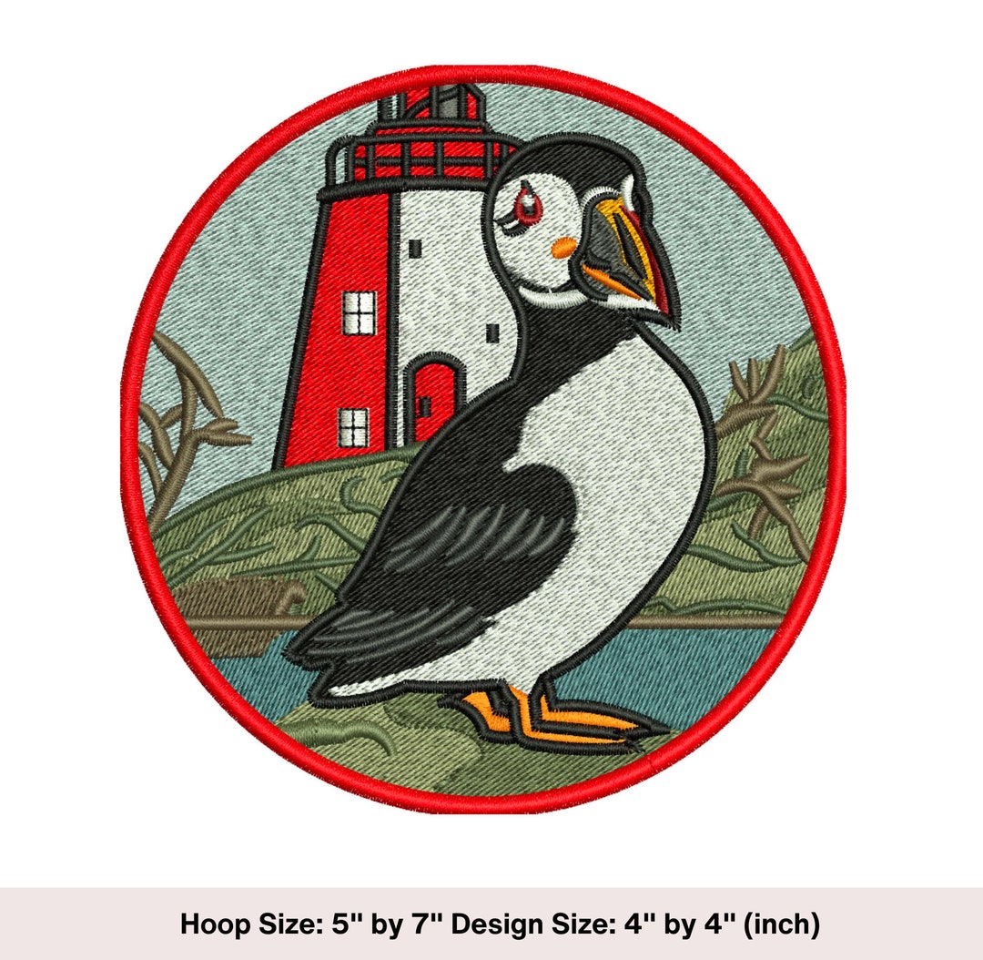 Puffin Embroidery Patch Design: Bird Lover Gift (digital Download ...