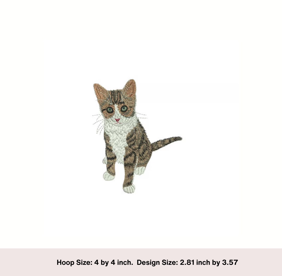Realistic Kitten Embroidery Design. Machine Embroidery Cat Design. 1 ...