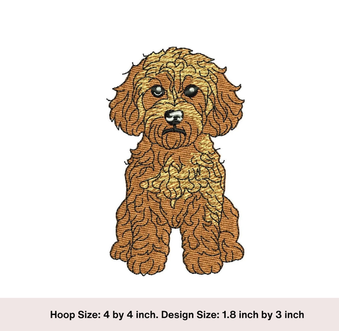 Cockapoo Embroidery Design: Sitting Dog, 4x4 Hoop (digital Download) - Etsy