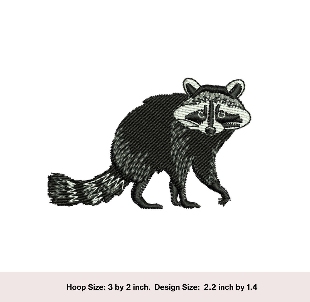 Walking Racoon Embroidery Design. Machine Embroidery File Digital ...