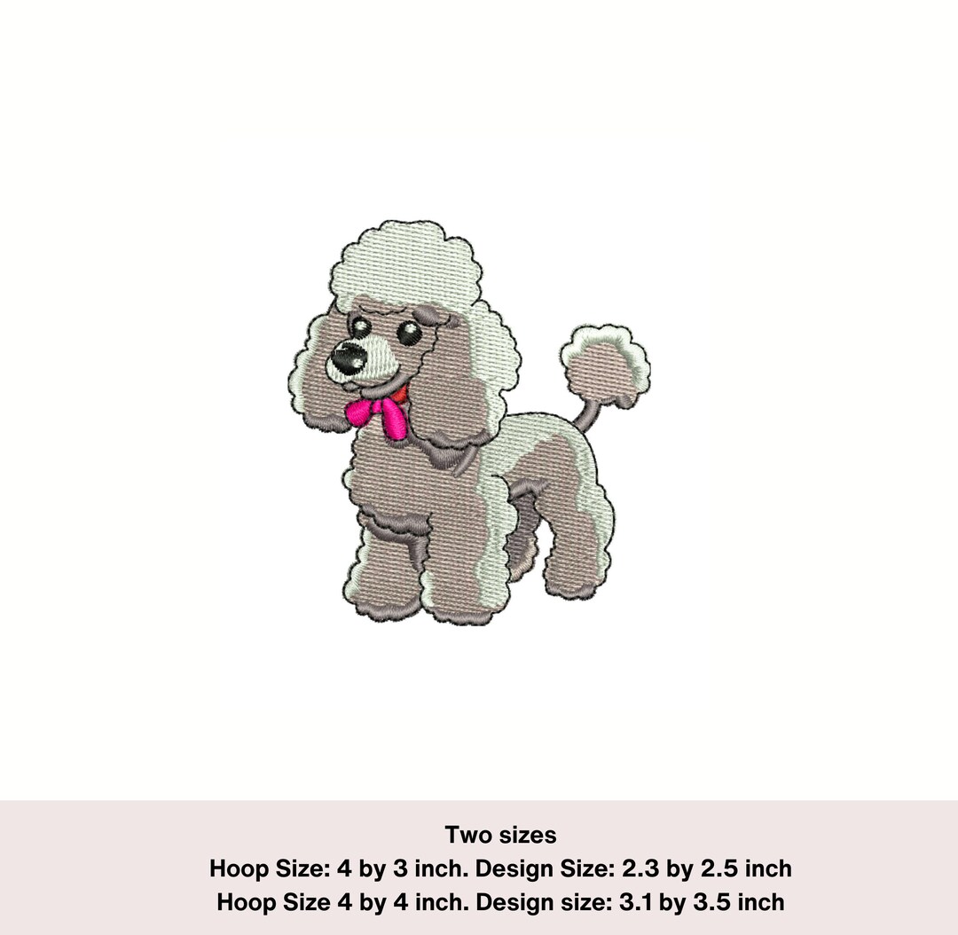 Poodle Embroidery Design: Dog Machine Embroidery File (digital Download ...