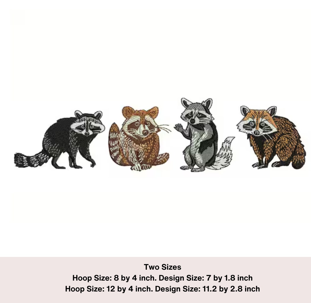 Racoon Border Machine Embroidery Design: Woodland Animals (digital ...