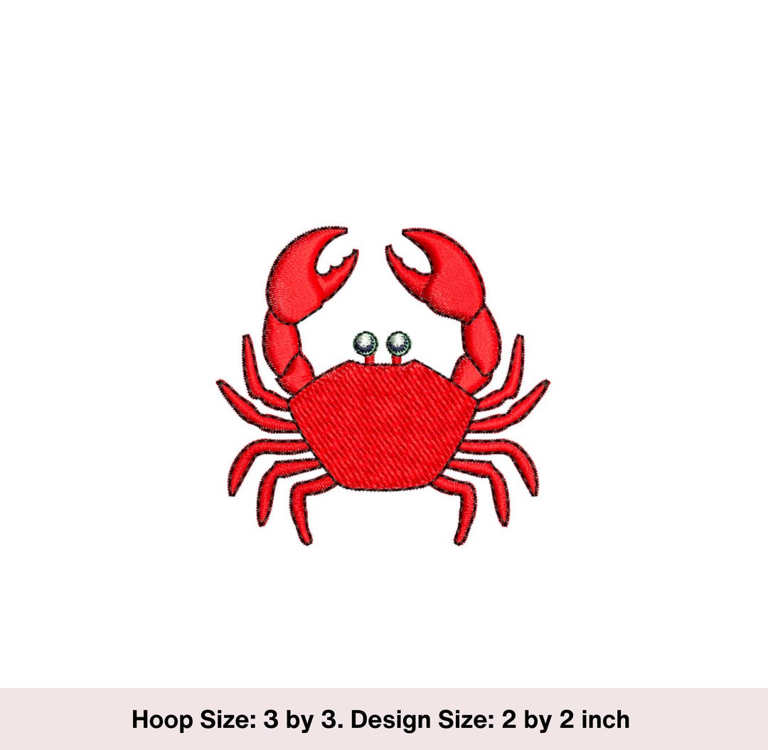 Crab Embroidery Design: Sea Life Machine Embroidery (digital Download ...