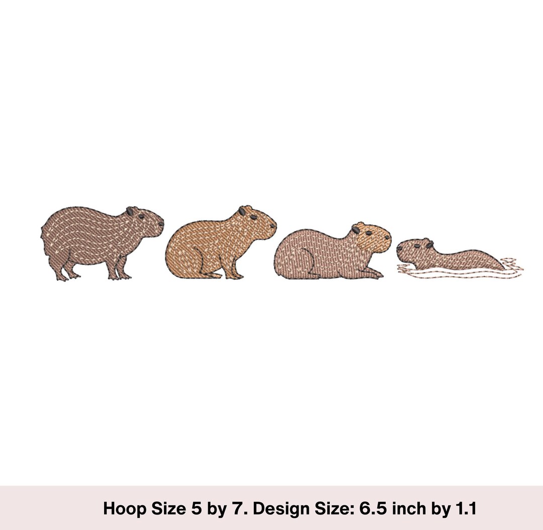 Capybara Border Machine Embroidery Design, Digital Download Embroidery ...