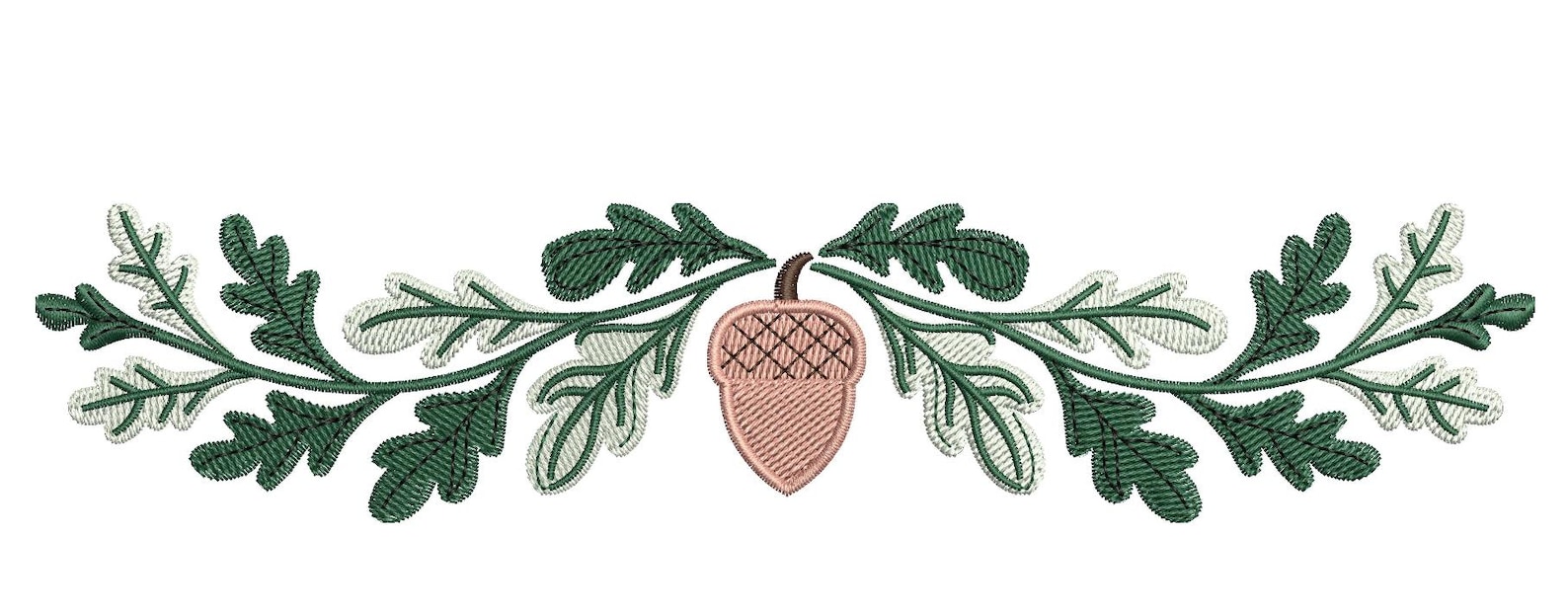 Acorn Embroidery Border Design: Autumn Machine Embroidery (digital ...