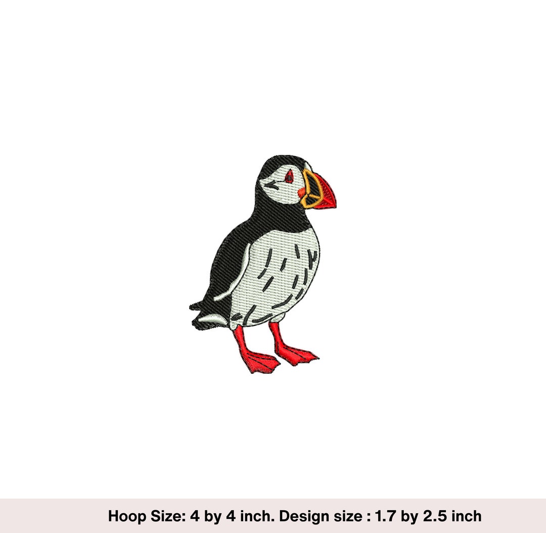 Puffin Machine Embroidery Design, Puffin Bird Digital Download 4 by 4 ...