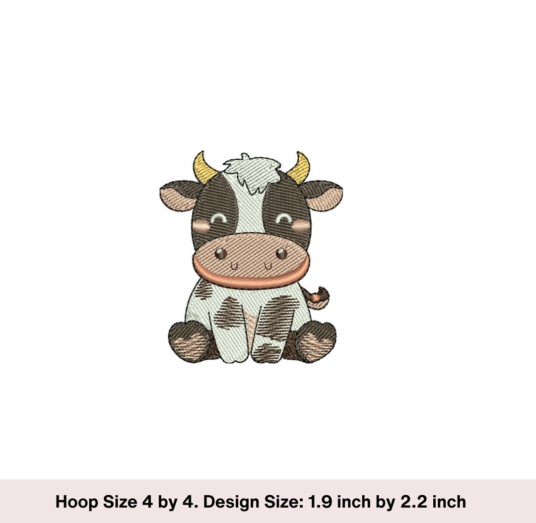 Dairy Cow Embroidery Design: Adorable Farm Animal (digital Download) - Etsy