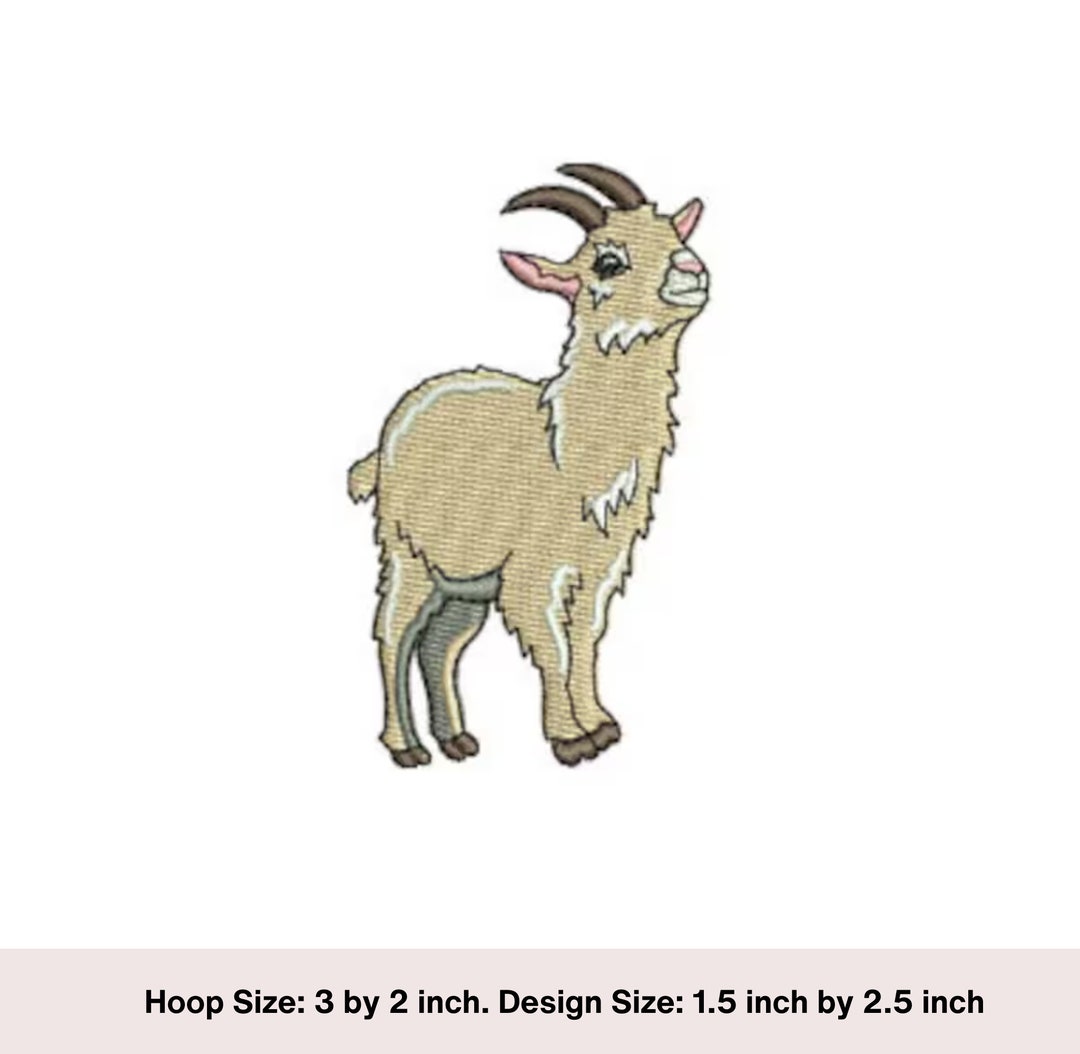 Goat Machine Embroidery Design, Farm Animal Embroidery Designs. Goat ...