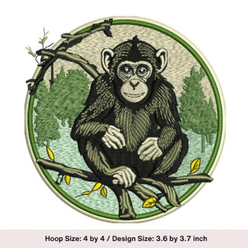 Monkey Embroidery - Etsy