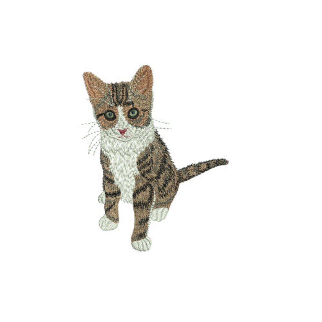 Realistic Kitten Embroidery Design. Machine Embroidery Cat Design. 1 ...
