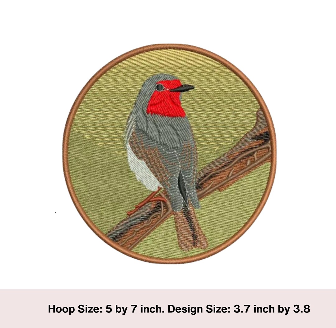 Robin Machine Embroidery Patch, Digital Download. 5 by 7 Inch Hoop ...