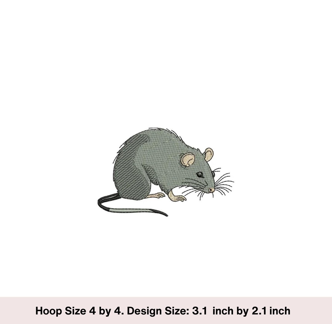 Rat Machine Embroidery Design: 4x4 Hoop (digital Download) - Etsy