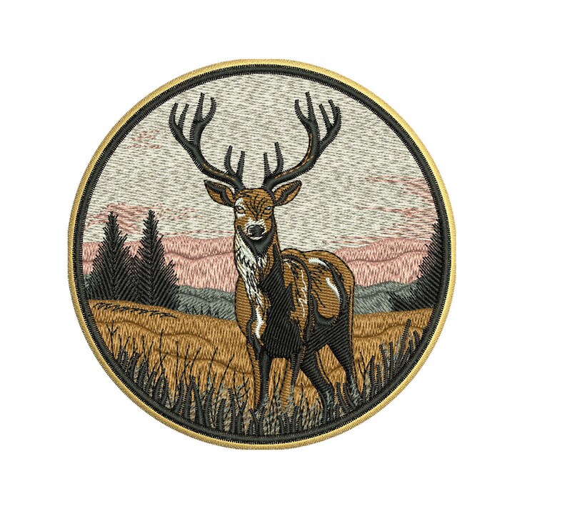 Deer Embroidery Design: Woodland Western Patch (4x4 Inch) (digital ...