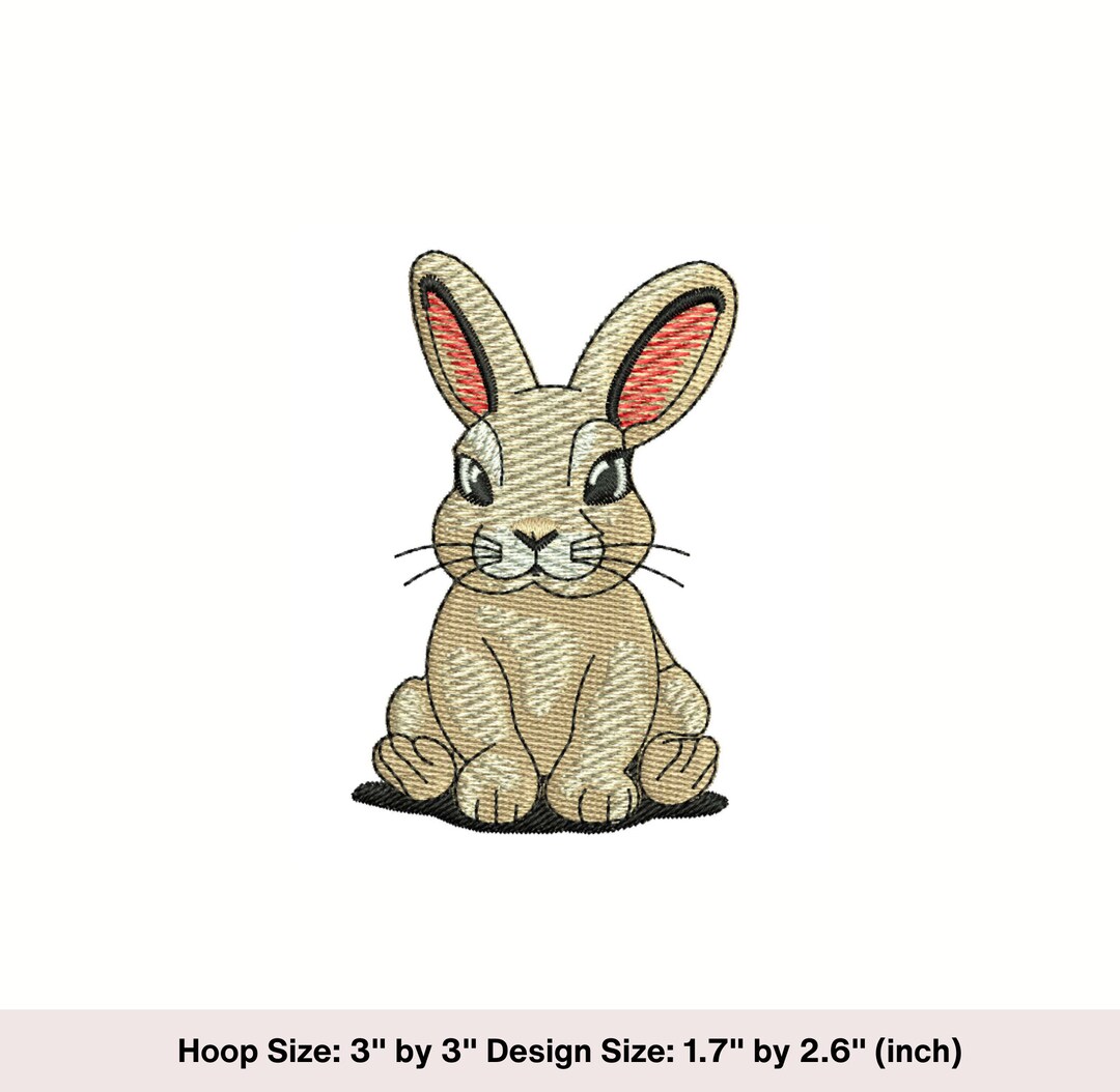 Easter Bunny Rabbit Embroidery Design: Filled Stitch (digital Download ...