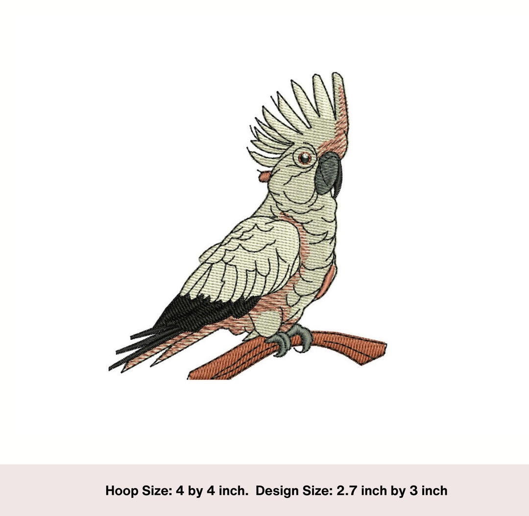 Cockatoo Embroidery Design: Australian Bird, 4x4 Hoop (digital Download ...