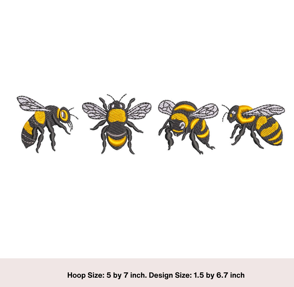 Bumble Bee Border Embroidery Design: 5x7 Hoop (digital Download) - Etsy