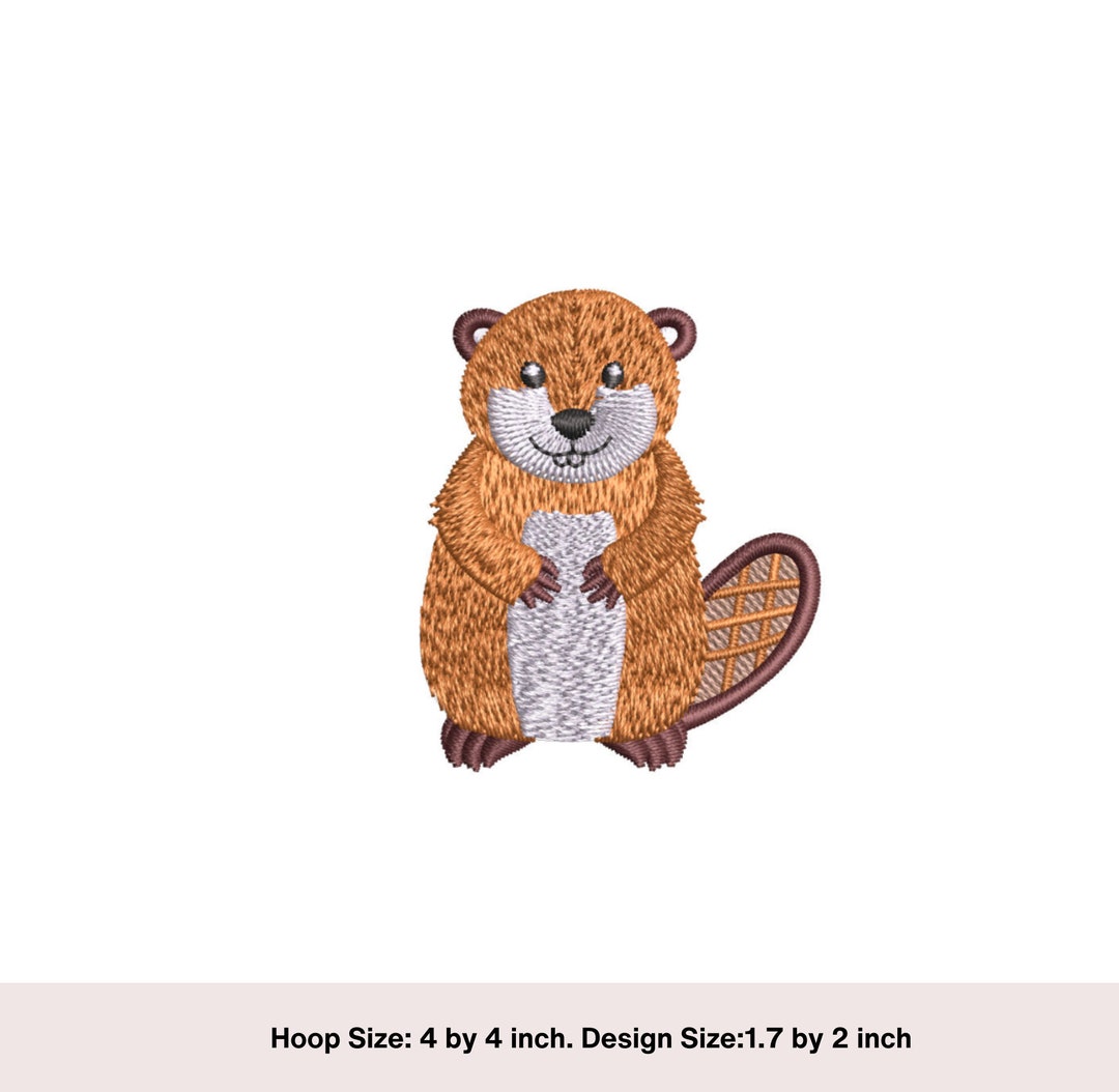 Beaver Embroidery Design: Woodland Animal, 4x4 Hoop (digital Download ...