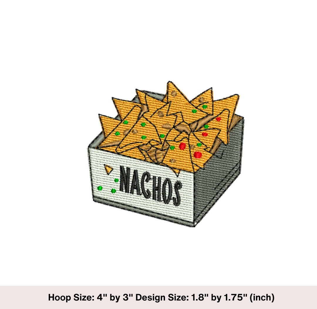 Box of Nacho's Embroidery Design, Food Machine Embroidery Digital ...