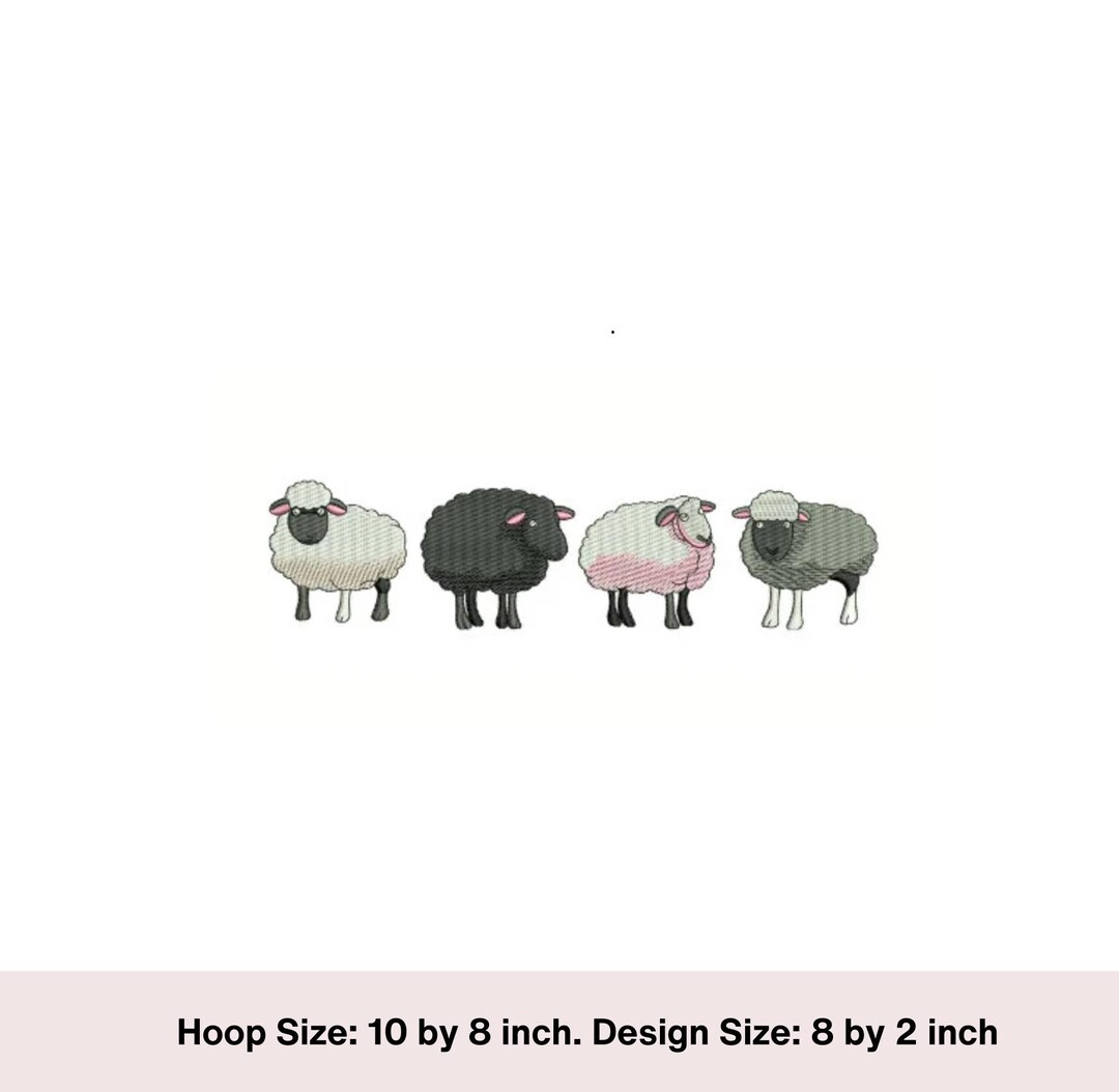 Sheep Border Machine Embroidery Design: Farm Animal Applique (digital ...